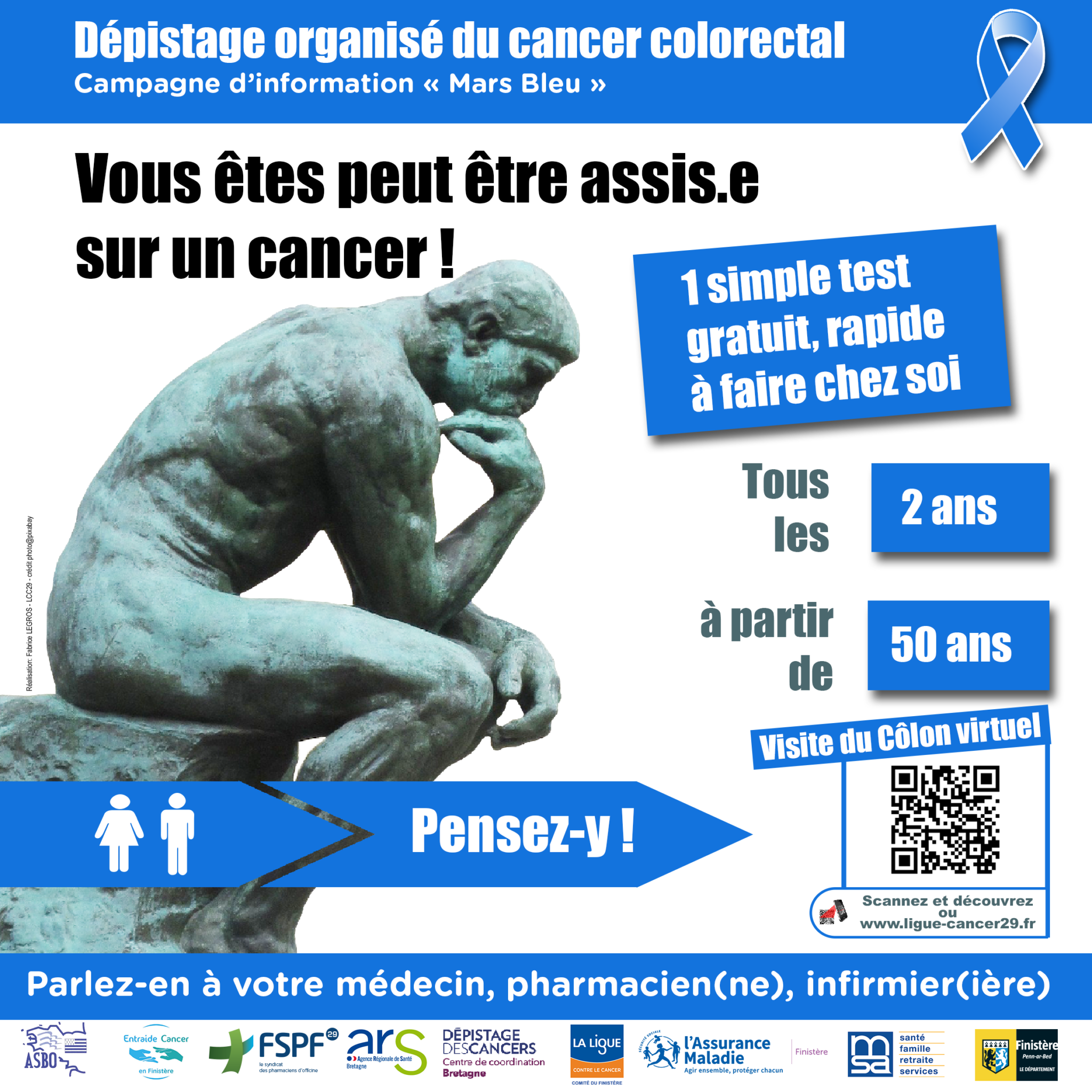 Mars Bleu - Mois de prévention contre le cancer colorectal - 17 mars 2023 - Cornouaille